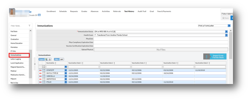 Entering Immunizations & FL Shots – PAEC Help Desk
