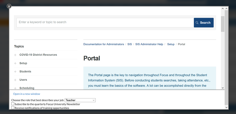 Focus Portal Basics – PAEC Help Desk