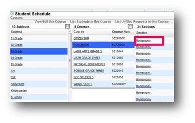 Elementary Scheduling / Courses and Sections – PAEC Help Desk